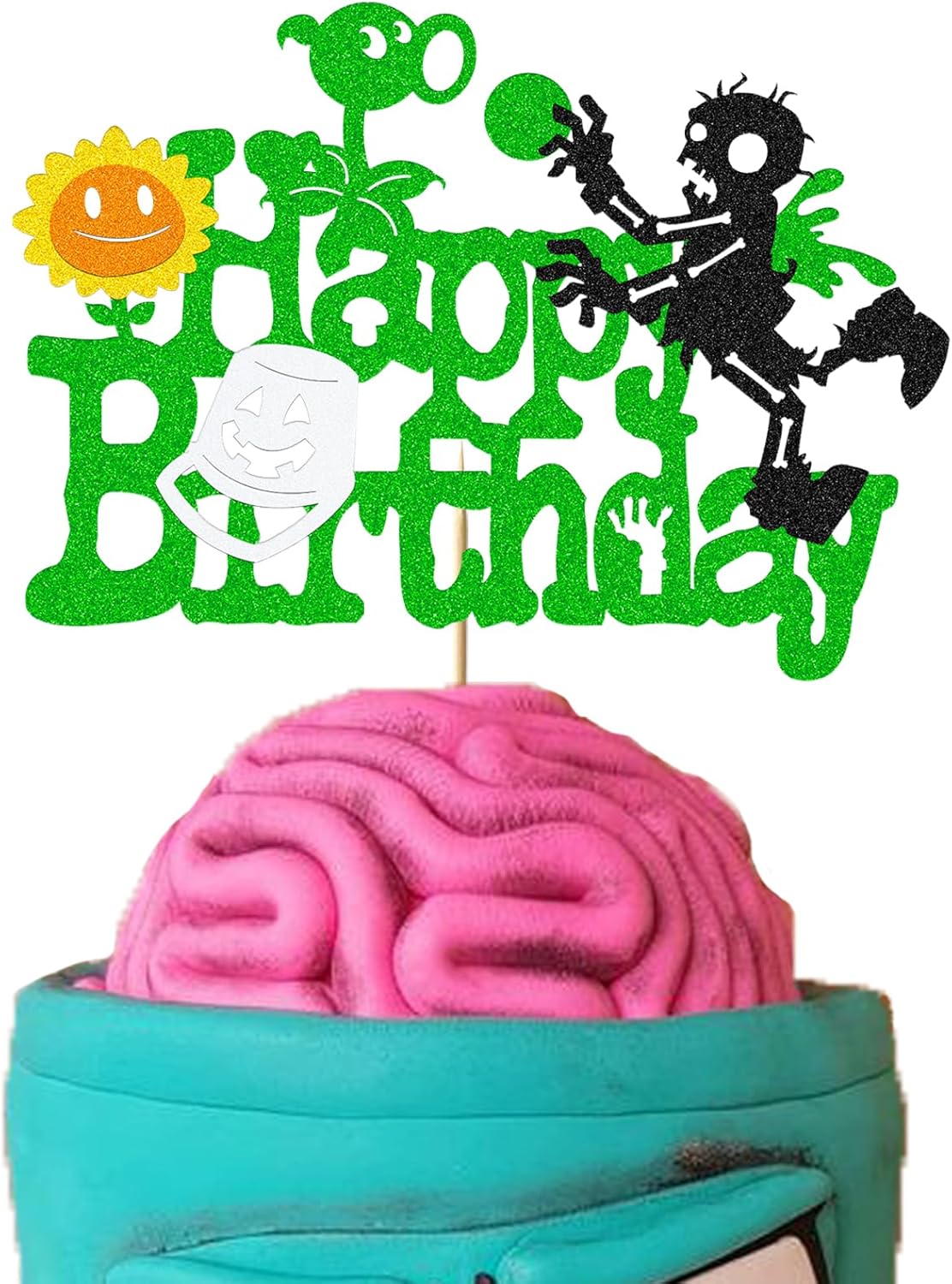 Plant Cake Topper Zombie Cake Topper Game Birthday Party Decorations ...