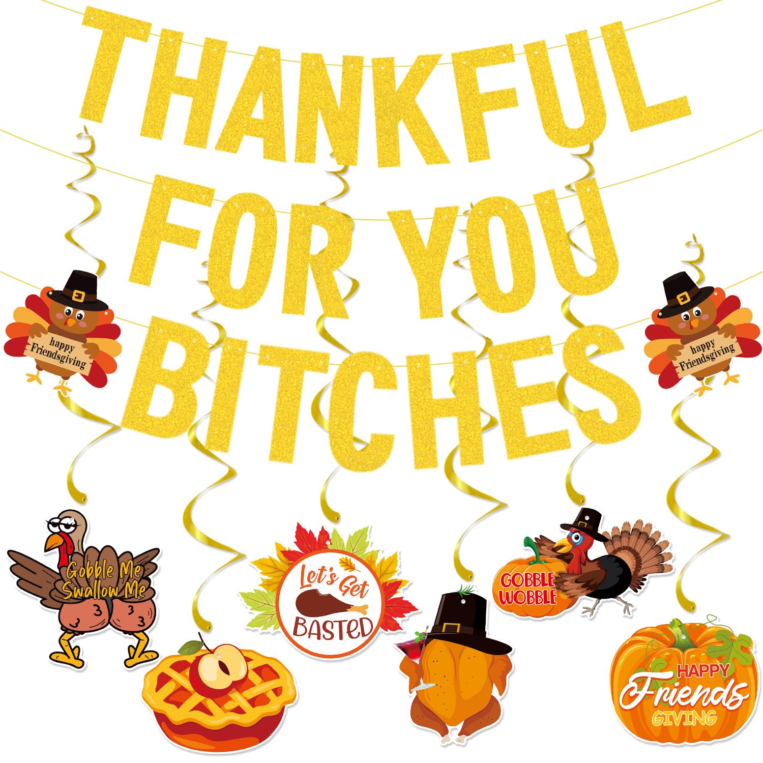 Amazon.com: TF Girly Friendsgiving Party Decorations with Hanging ...