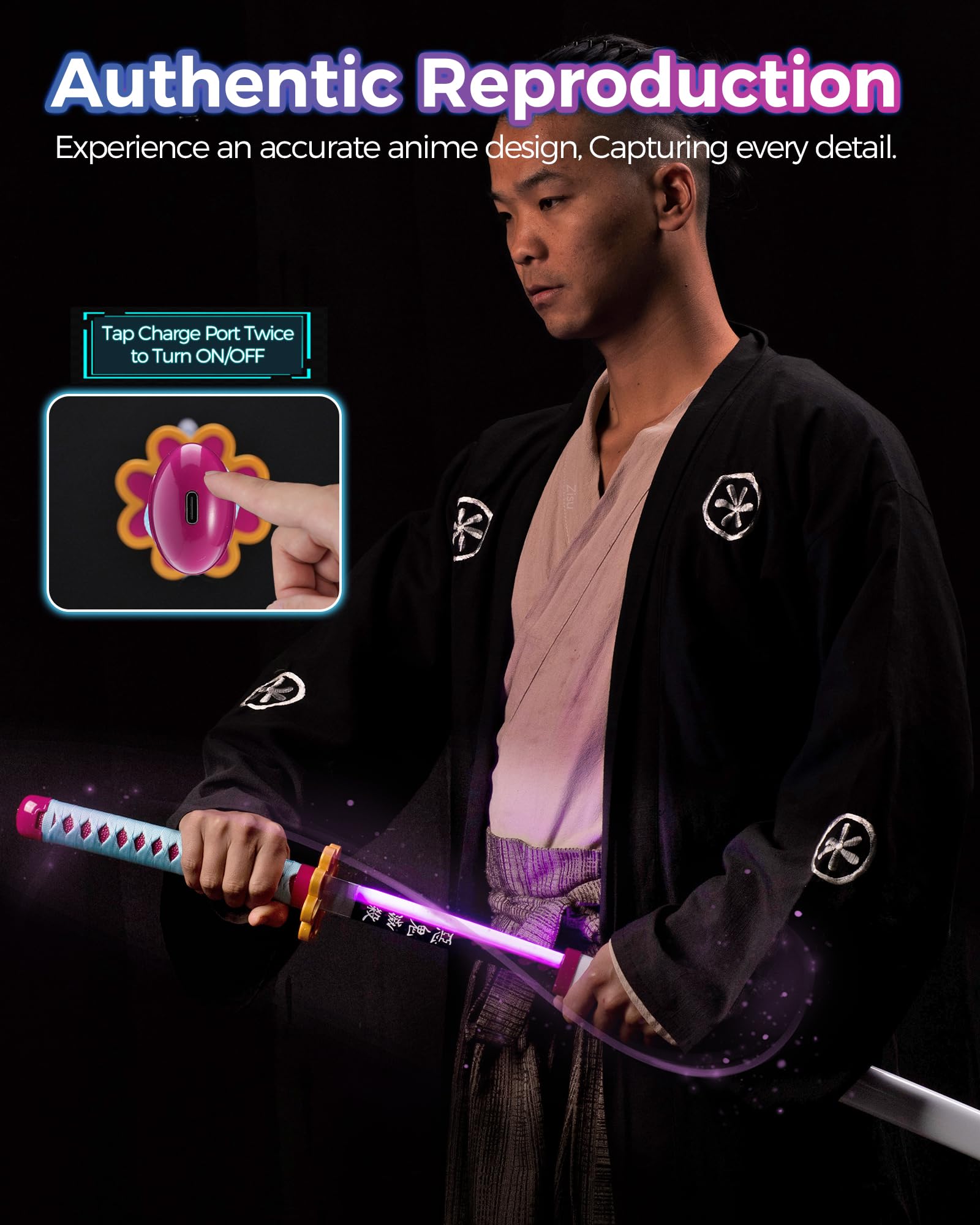 Snapklik.com : Zisu Light Up Mitsuri Sword - 40-Inch Sword