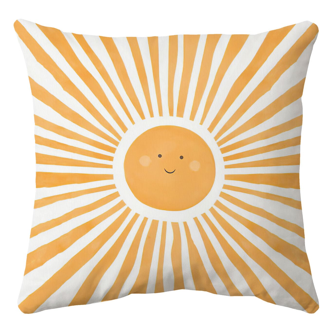 Safito Cute Smiling Sun Sunshine Decorative Throw Pillow Cover 18 × 18 ...