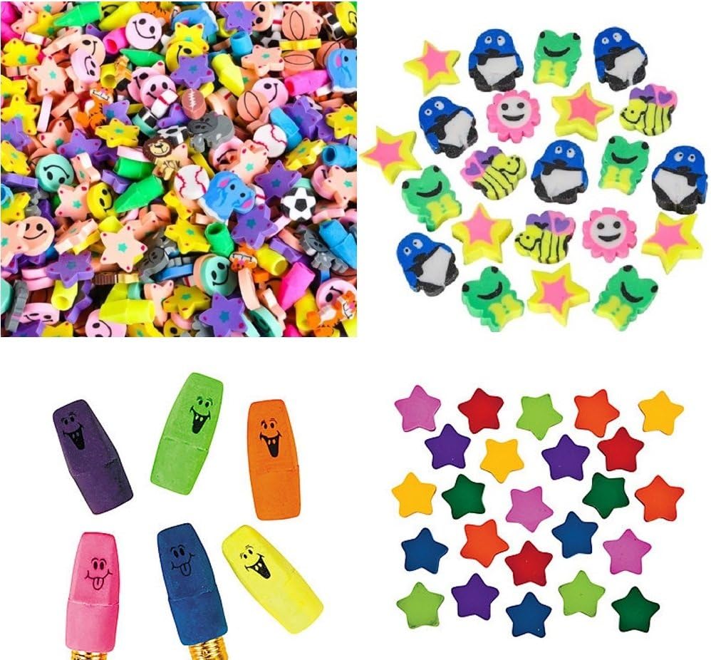 Amazon.com: 144 (1 Gross) ~ Assorted Mini Erasers ~ New ~ School Office ...