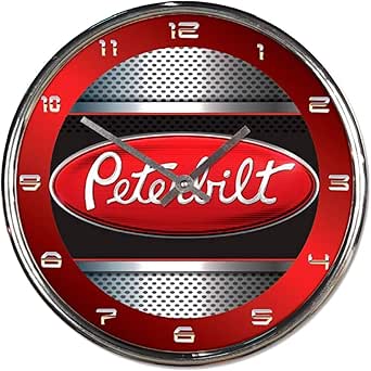 Amazon.com: Peterbilt Chrome Wall Clock Garage Shop Office Diesel ...