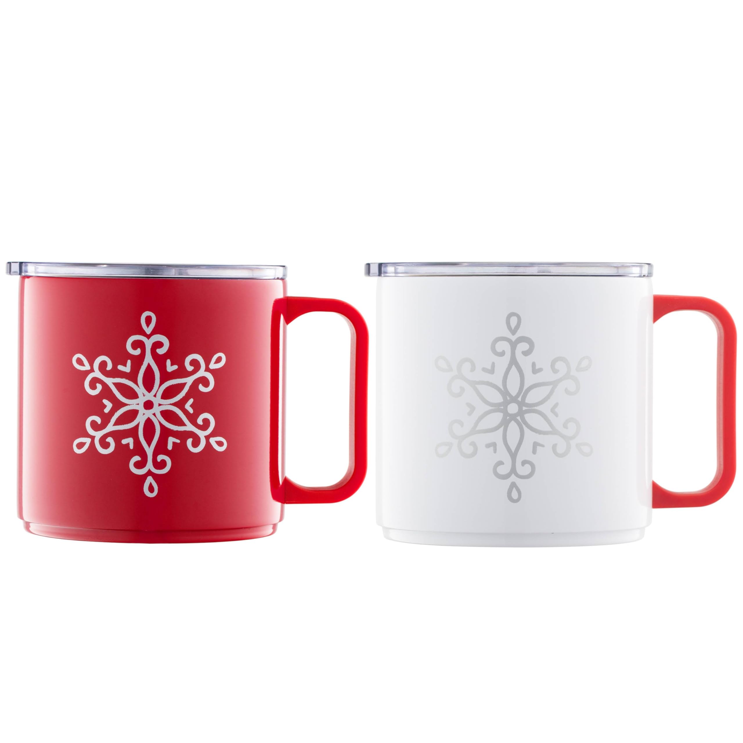 Amazon.com: Cambridge 20 Oz Stackable Snowflake Coffee Mugs, Set Of 2 ...