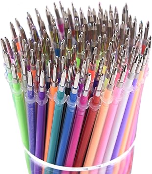 Amazon.com: 130 Colors Gel Pen Refills - Glitter Metallic Pastel ...