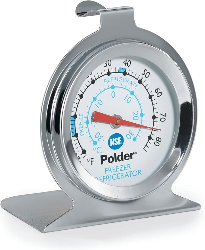 Amazon.com: Polder THM-560N Refrigerator/Freezer Thermometer, Stainless ...