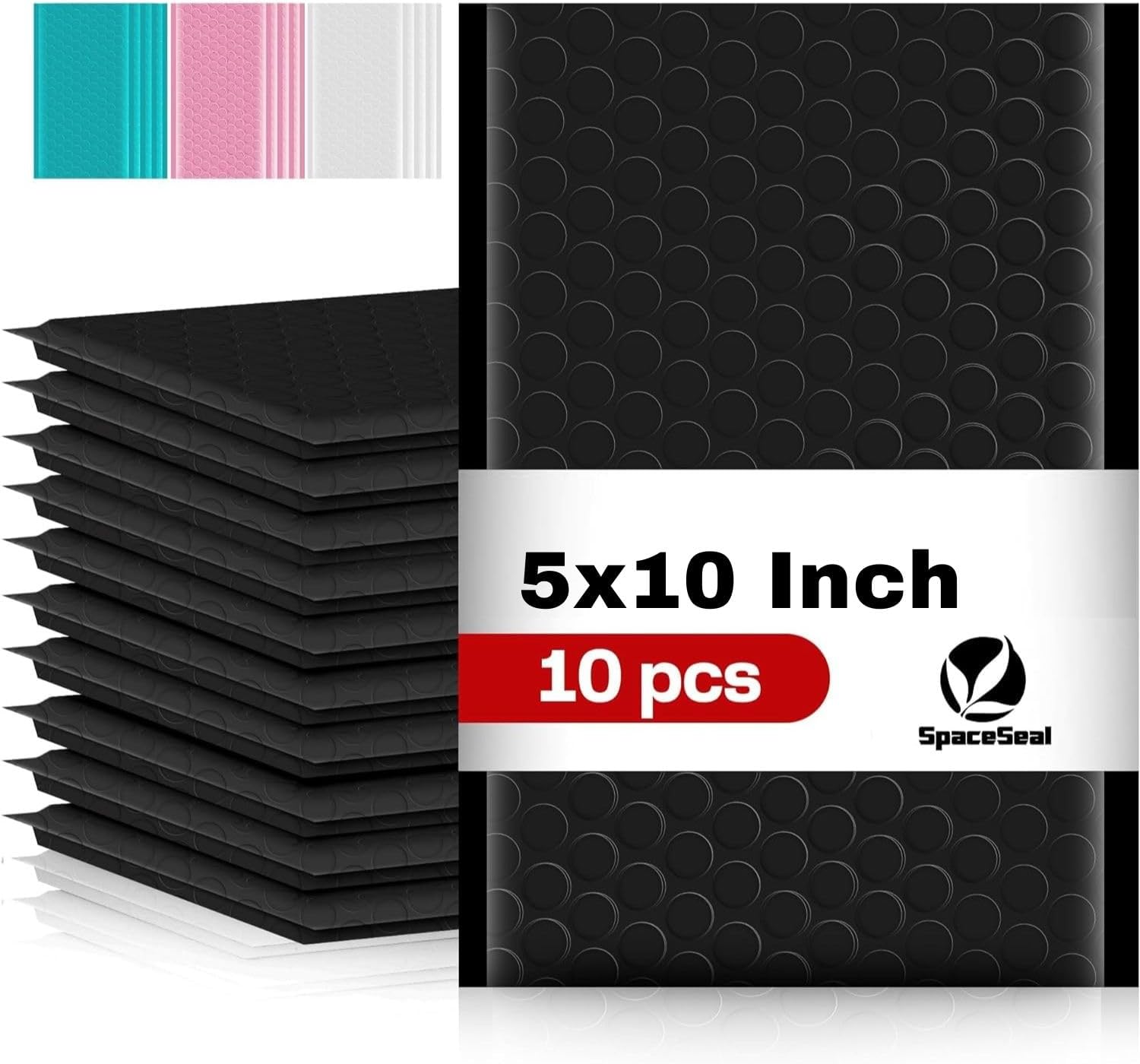 Amazon.com : SPACE SEAL® Black Bubble Mailer 5x10 IN (Usable Size) - 10 ...