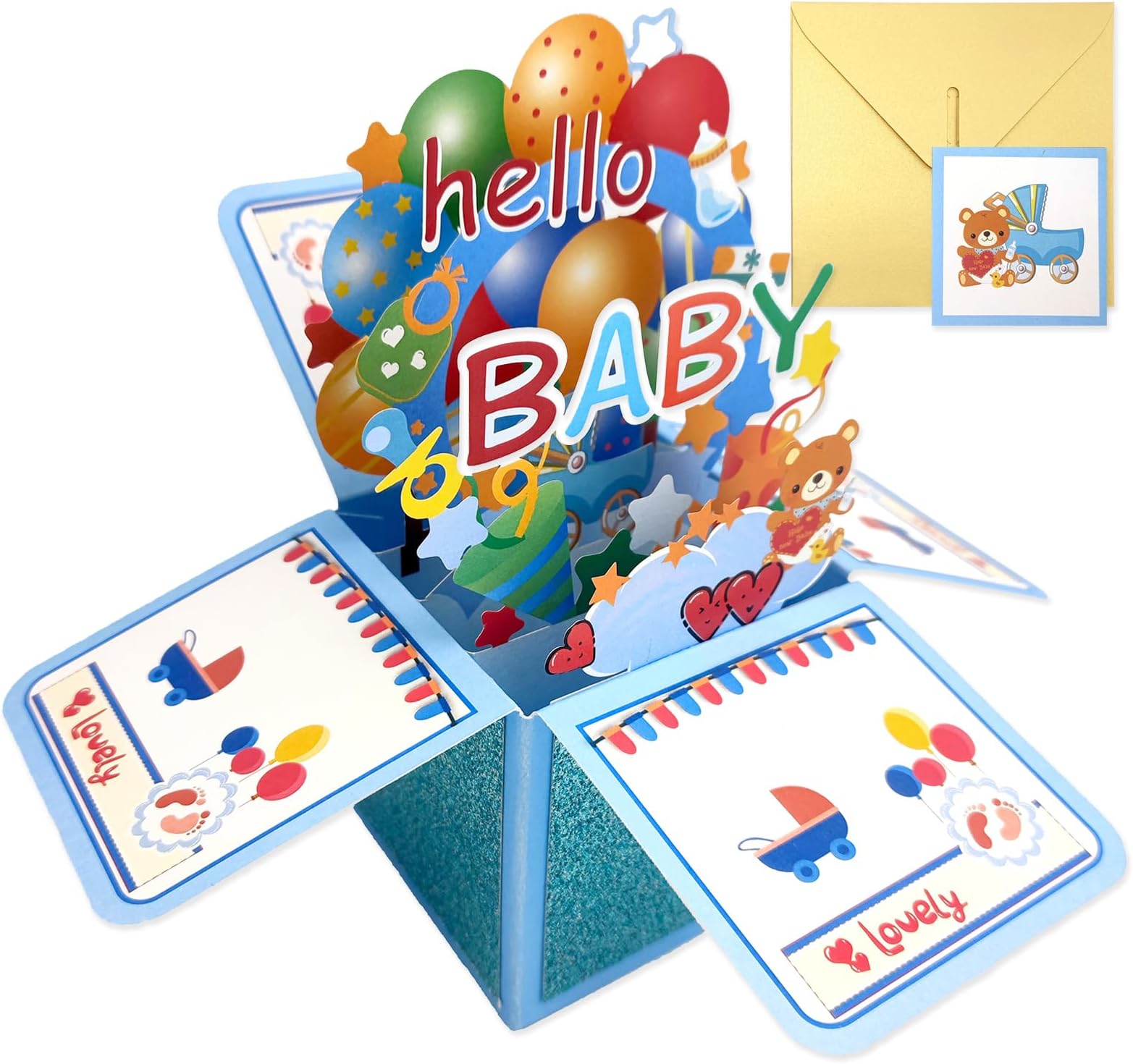Amazon.com: OJsensai Funny New Born Baby Pop Up Card for Boy Girl, Cute ...