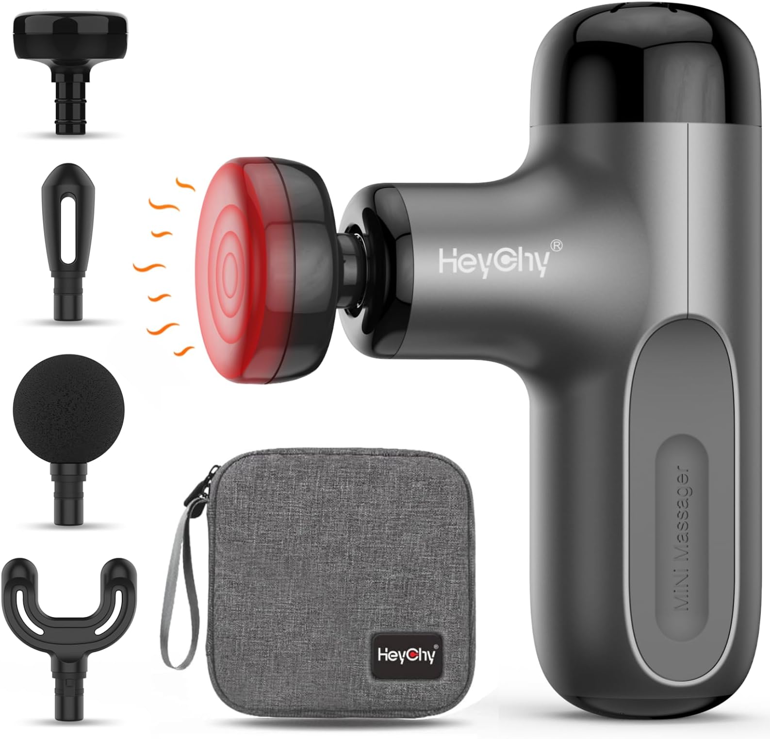 Amazon.com: HEYCHY Mini Massage Gun with Heat, Deep Tissue Massage Gun ...