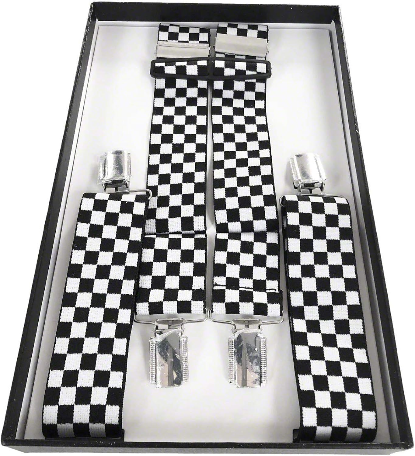 Masonic Mens Pavement Design Braces Freemasons Black & White Suspenders ...