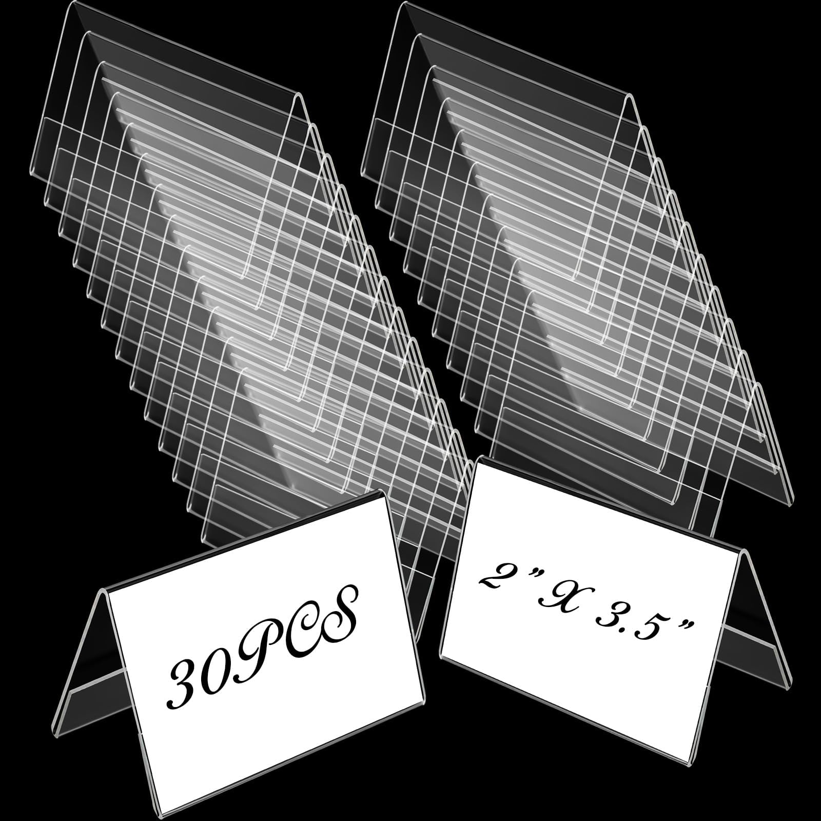 Amazon.com: Fulmoon 30 Pcs Mini Acrylic Sign Holder, 2 x 3.5 Inches ...