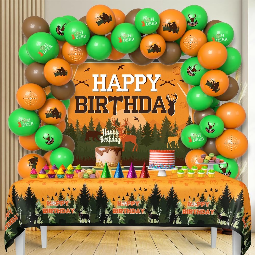 Amazon.com: AIBIIN Hunting Birthday Party Decorations Set-79 Pcs ...