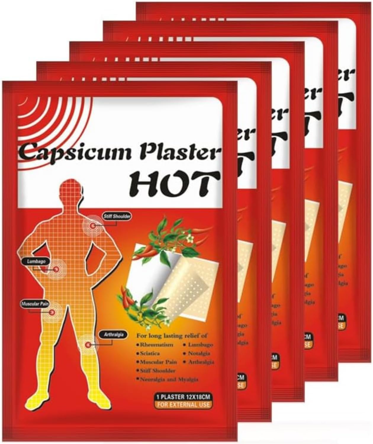 Capsicum Plaster Hot Patch Pain Relieving Large : Amazon.com.au: Health ...