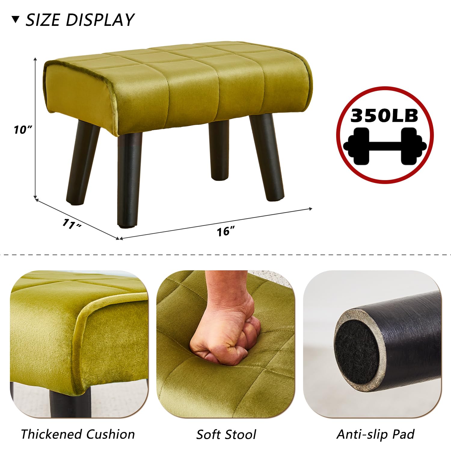 Cpintltr Small Foot Stool Ottoman Modern Accent Step Stool Seat with ...