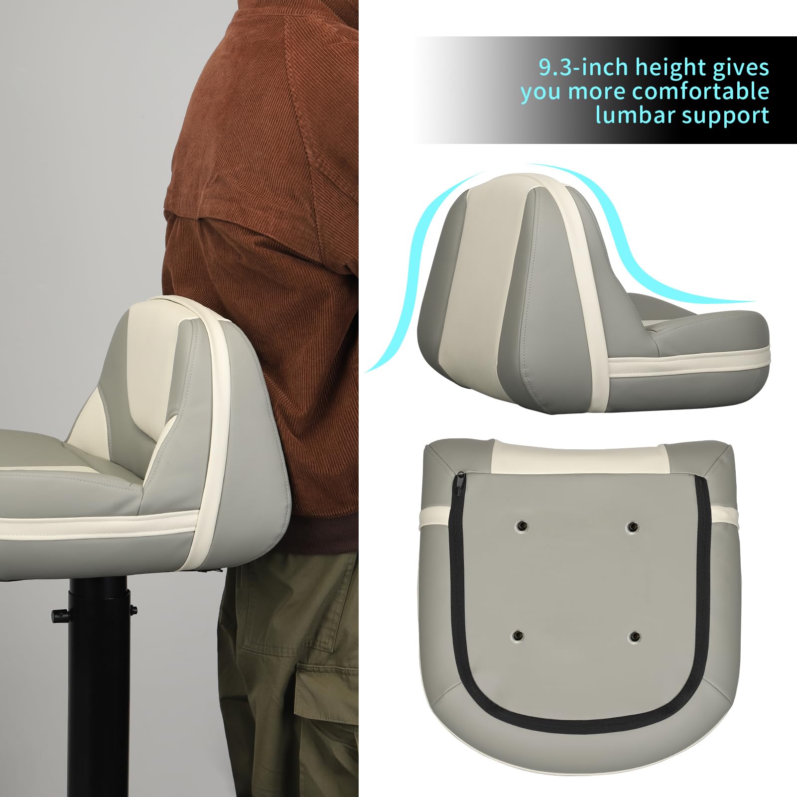 Snapklik.com : Leader Accessories Pro Casting Boat Seats Lean Pro High ...