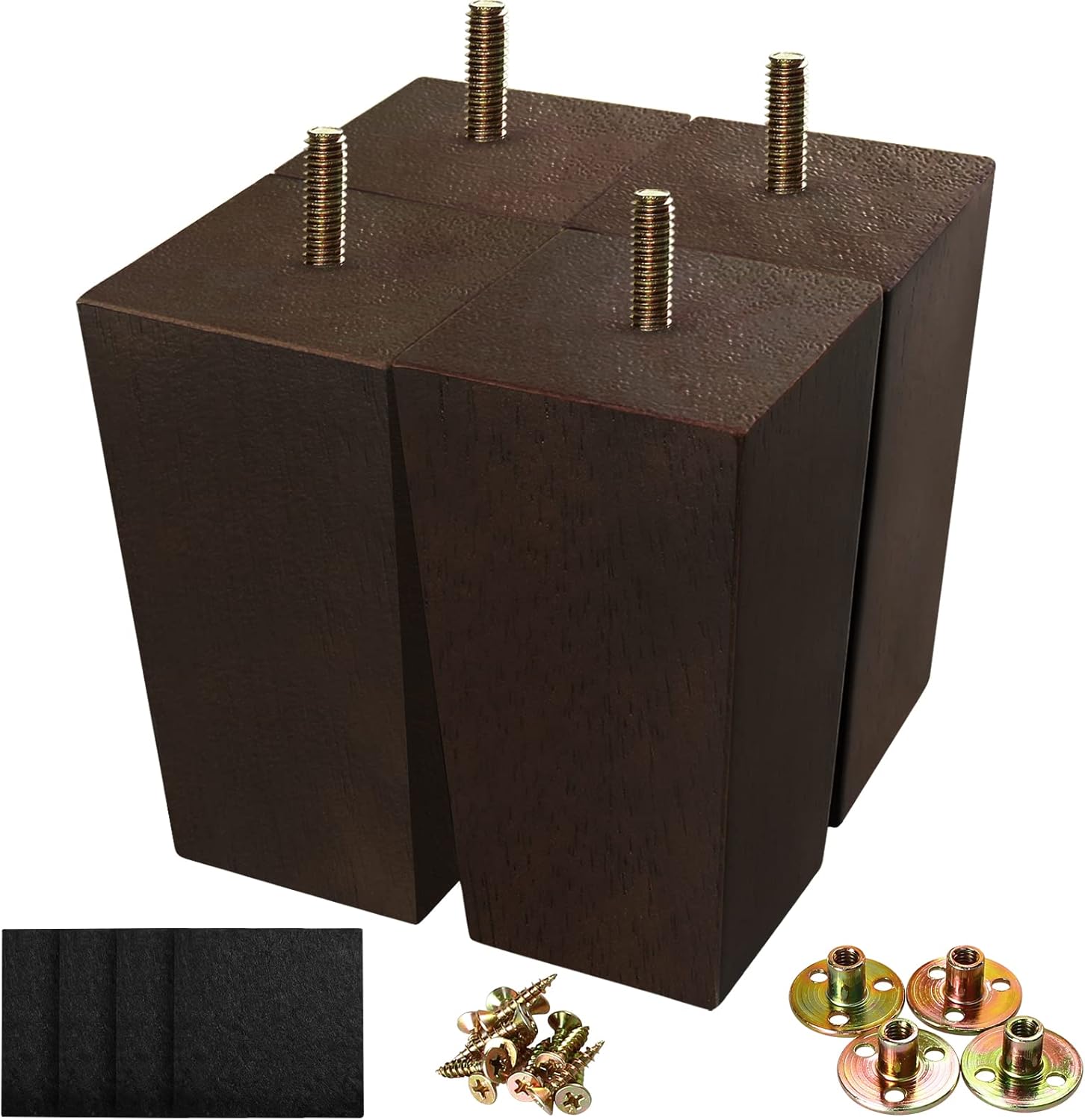 Amazon.com: Couch Legs 6 inch, Sofa Legs for Furniture Set of 4, Square ...