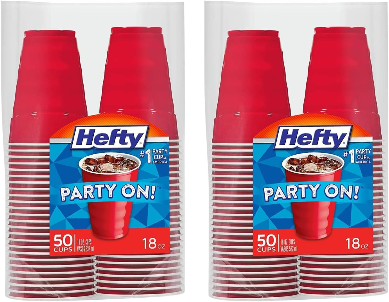 Amazon.com: Hefty Easy Grip Disposable Plastic Cold Cups, Red, 18 Ounce ...