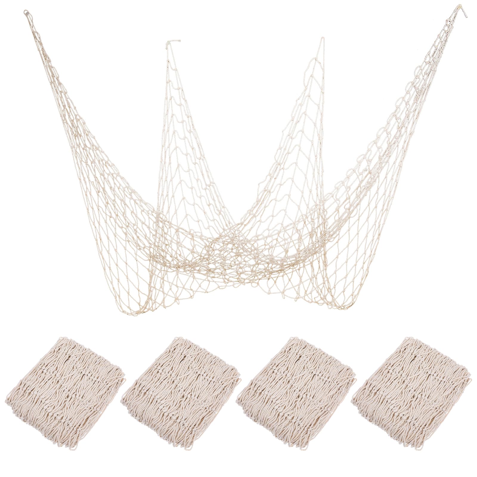 Amazon.com: 4 Pieces Natural Fish Net Decoration 80" x 40", Wall ...