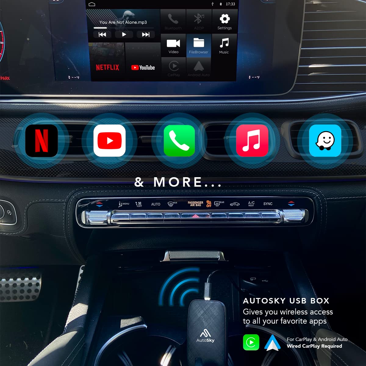 Snapklik.com : AutoSky Wireless CarPlay And Android Auto AI Box Lite ...