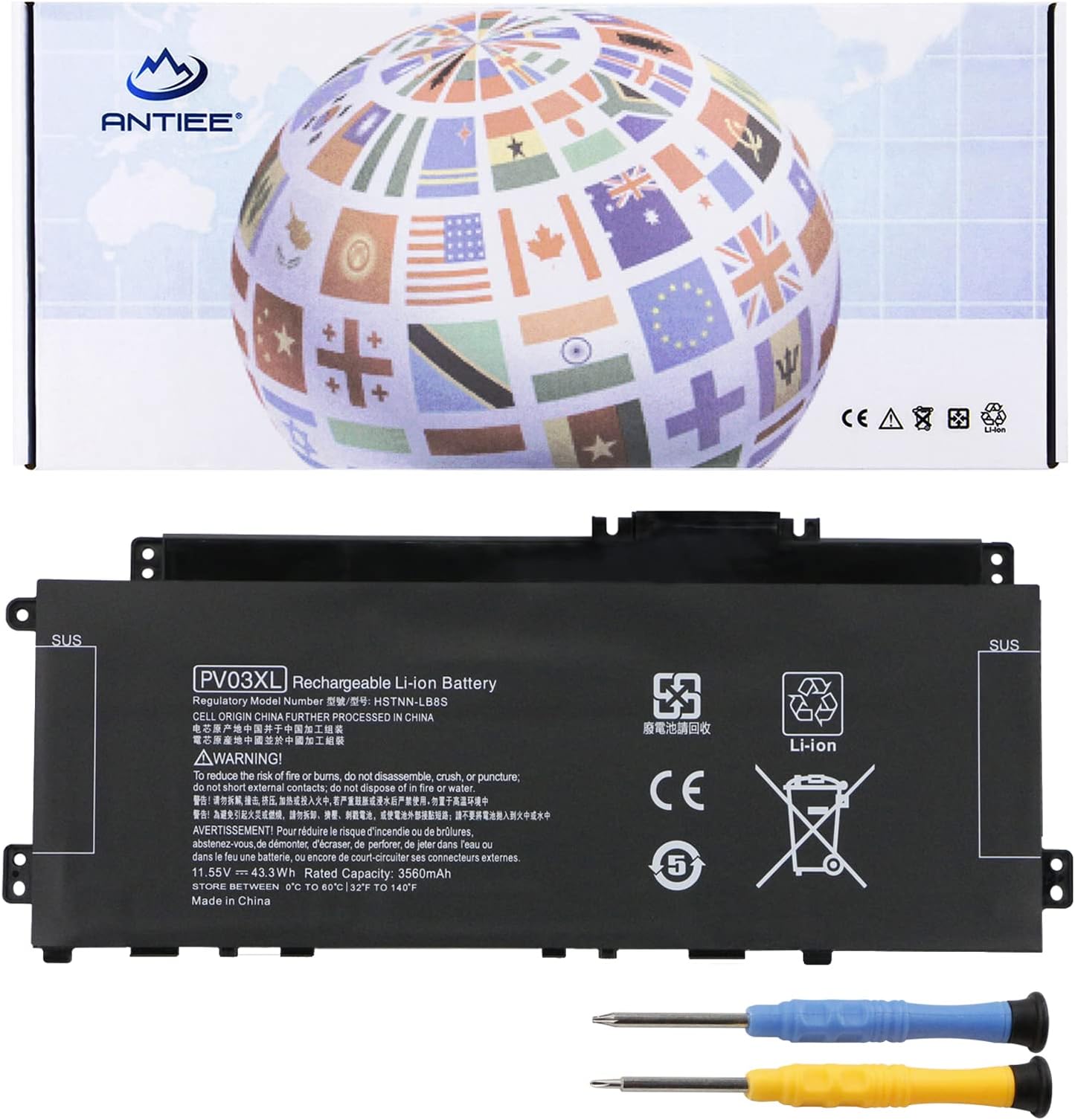 Amazon.com: PP03XL PV03XL Laptop Battery for HP Pavilion X360 14-dw1xxx ...