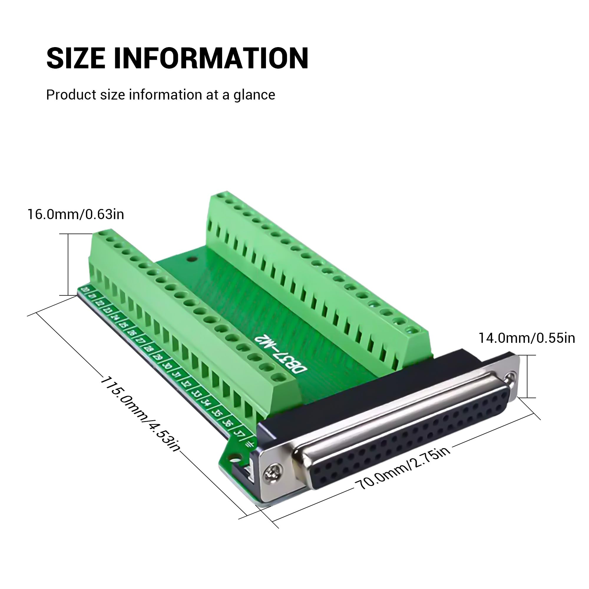 YIMATEECO DB37 Breakout Board, DB37 Adapter D-USB Serial to 37Pin ...
