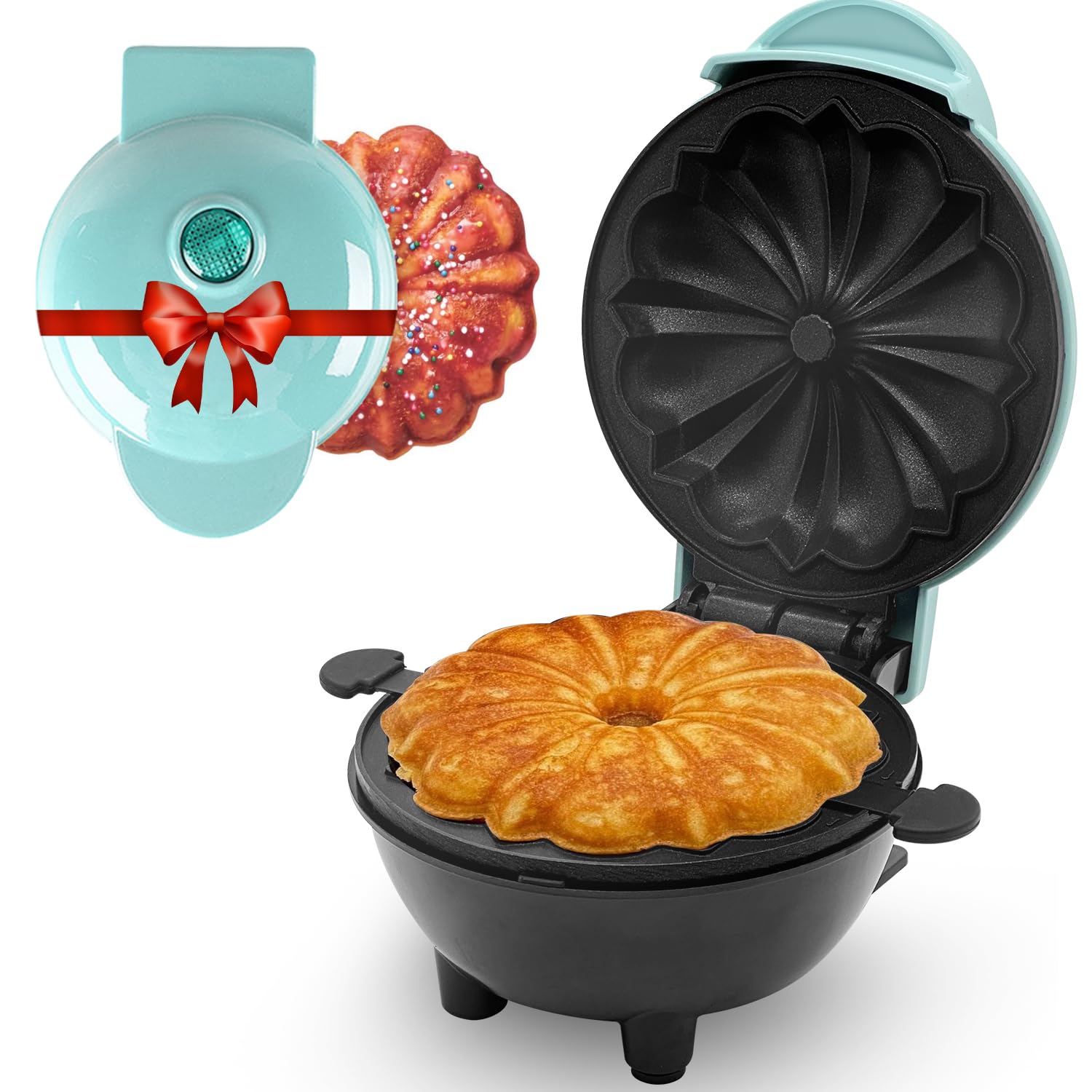 Amazon.com: Mini Cake Maker, Cake-Shaped Design Waffle Iron,Non-Stick ...