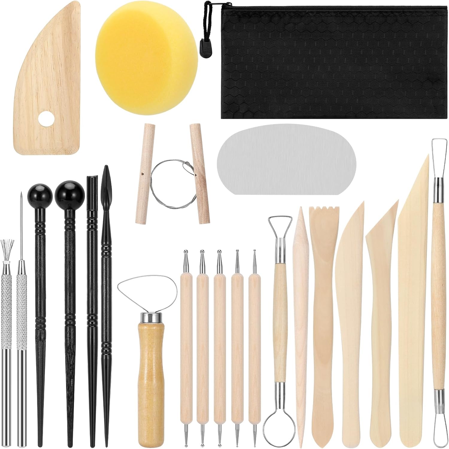 Amazon.com: Blisstime Polymer Clay Tools 23pcs, Basic Pottery Tools Air ...