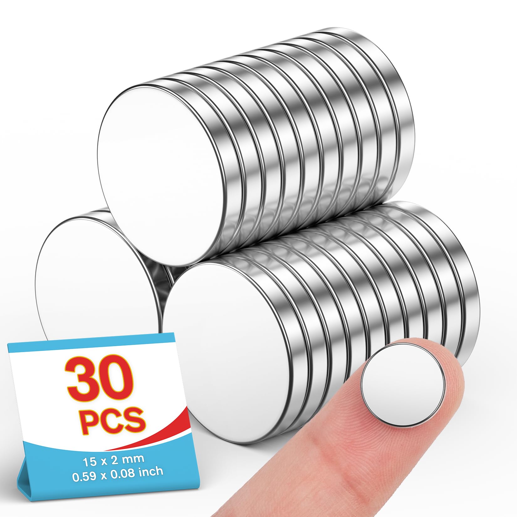Snapklik.com : 30 Pcs Small Magnets, 15x2mm Mini Tiny Whiteboard ...