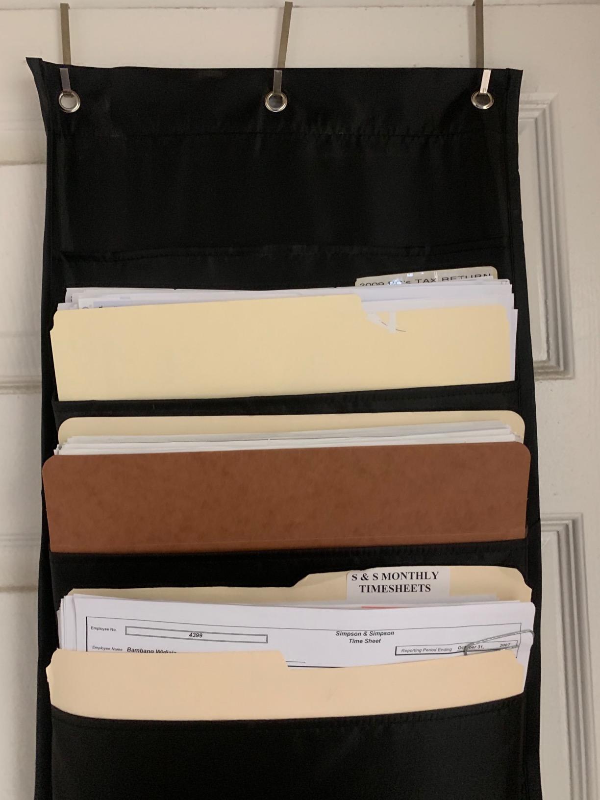 Amazon.com : Hanging File Folder Organizer, MCOMCE Wall File Folder ...