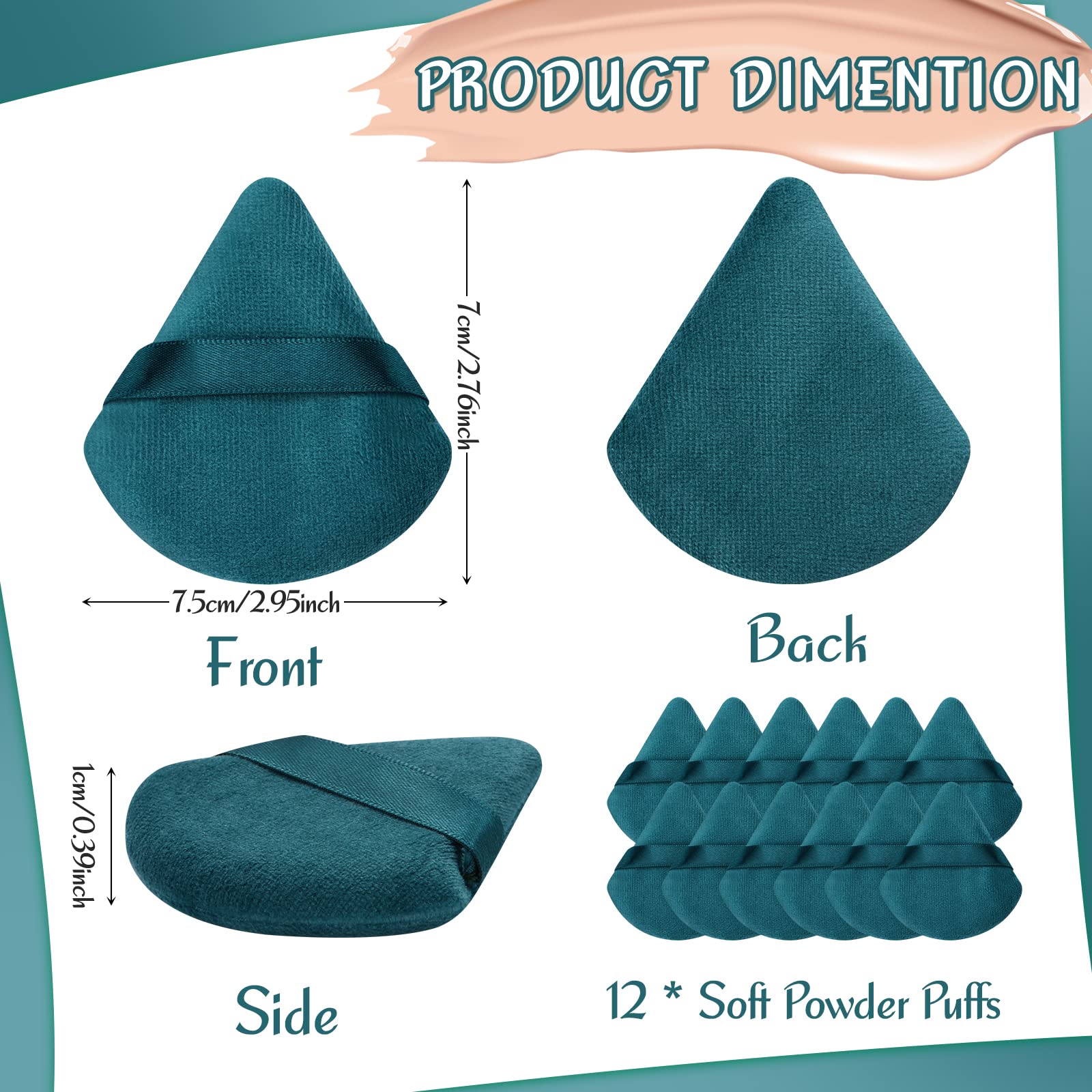 Snapklik.com : Triangle Powder Puffs, Soft Makeup Velour Powder Puffs ...
