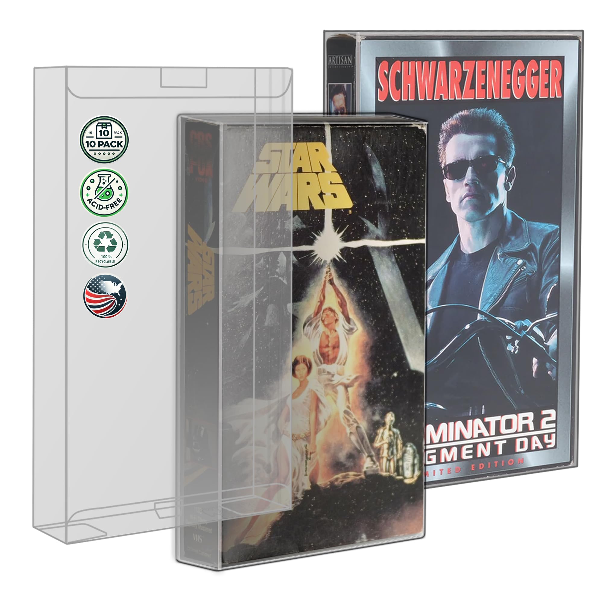 Amazon.com : MALKO 10 Pack VHS Tape Protector Case | Protective Sleeve ...