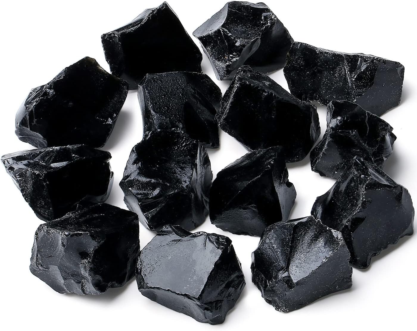 XIANNVXI Black Obsidian Crystals Natural Raw Obisidian Crystal Rocks ...
