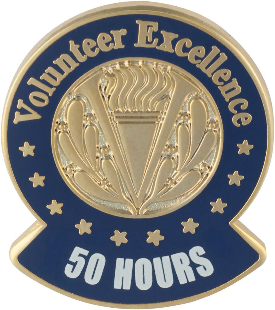 Amazon.com: Volunteer Gifts 50 Hour Milestone Bulk Lapel Pins for ...
