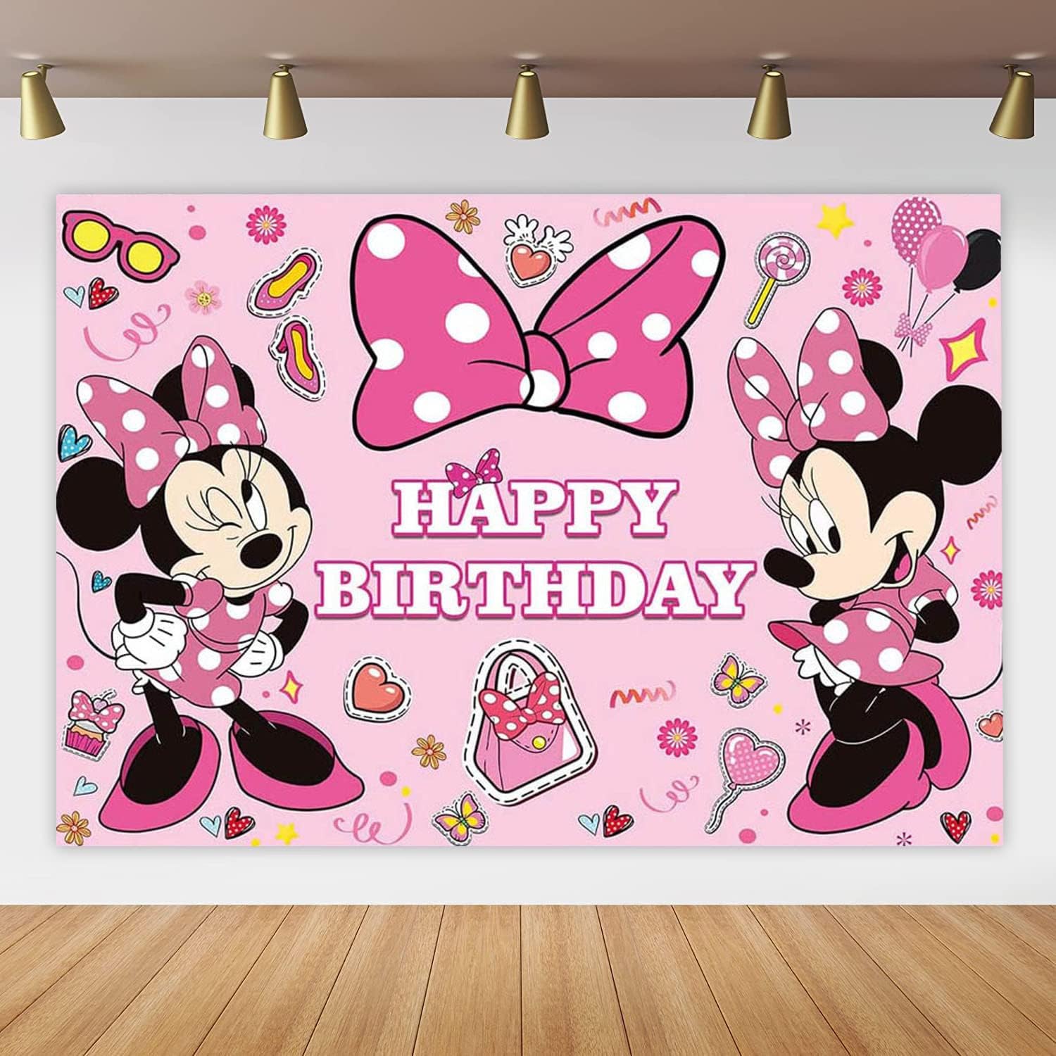 Minnie Mouse Backdrop,Minnie Mouse Themes Party Background Photo Booth ...