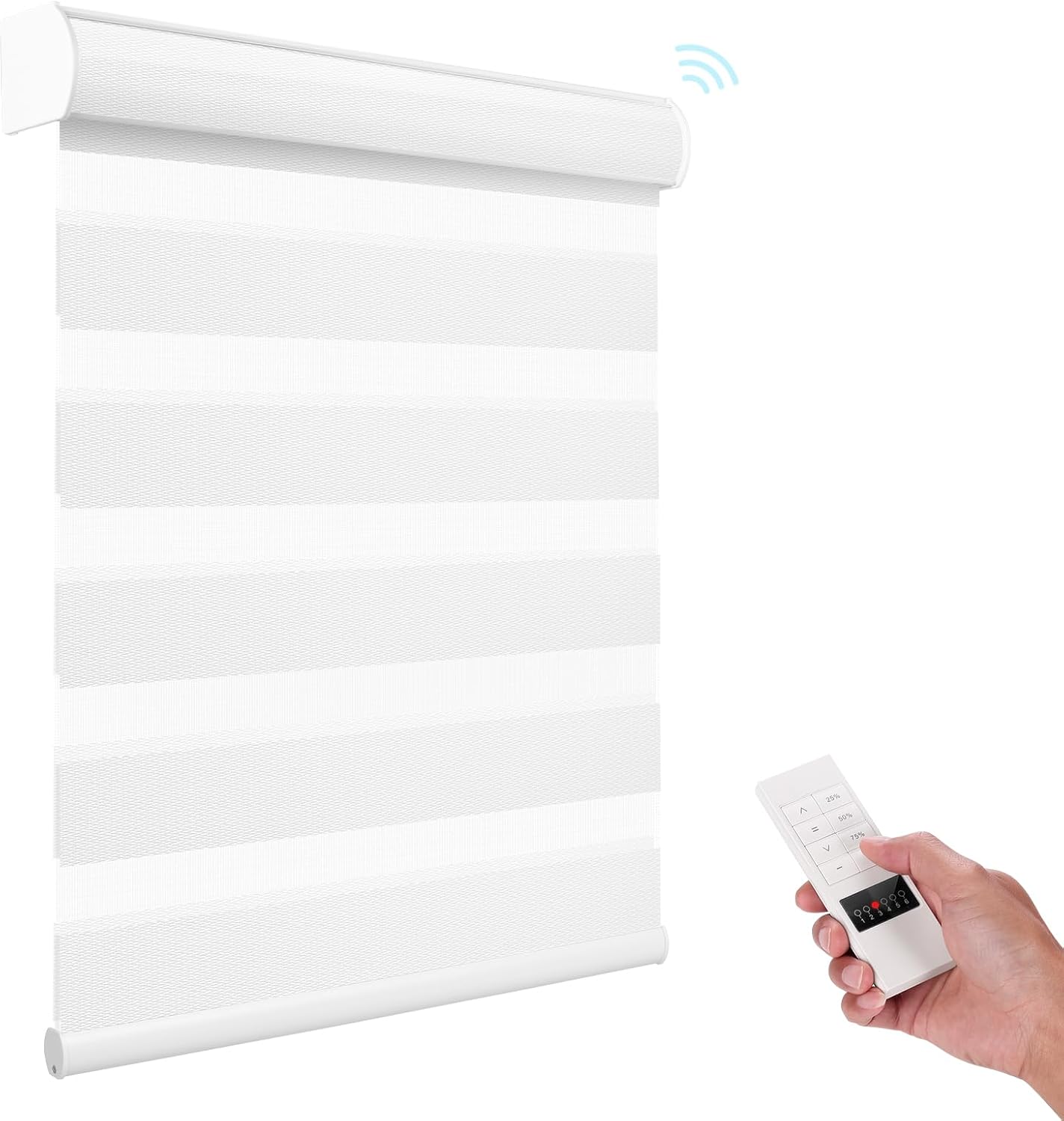 Amazon.com: ACMEART Motorized Zebra Blinds with Remote,Dual Layer ...