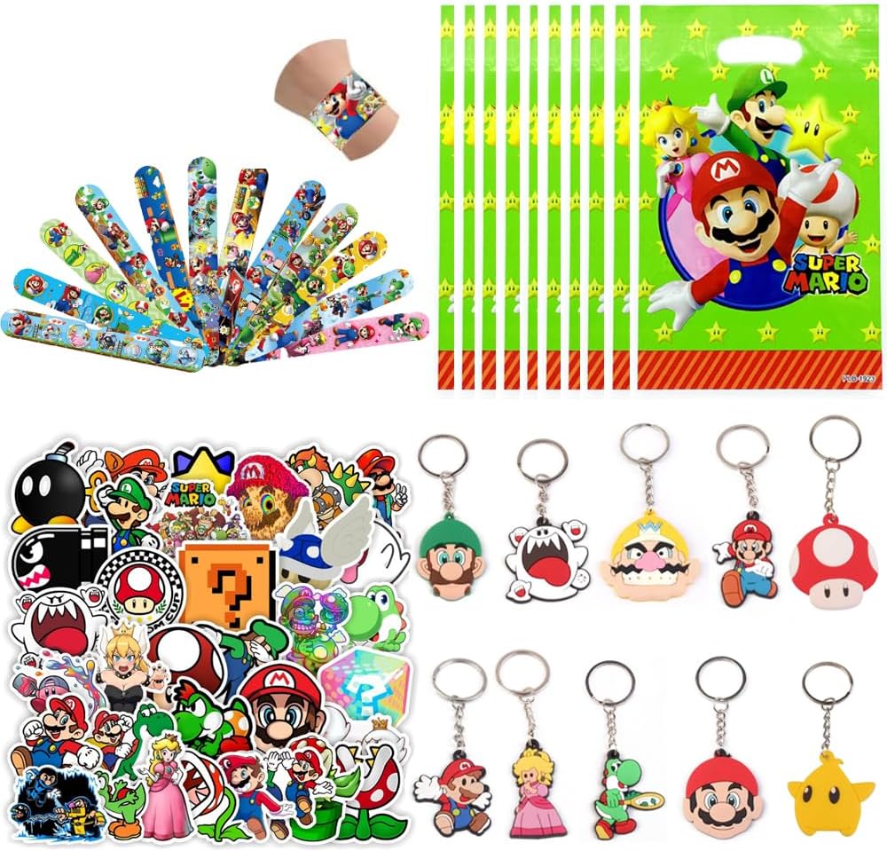 YOOYEH 82pcs Minecraft Keychains, 10 Party Bags Fillers Slap Bands Favors Birthday Party ...