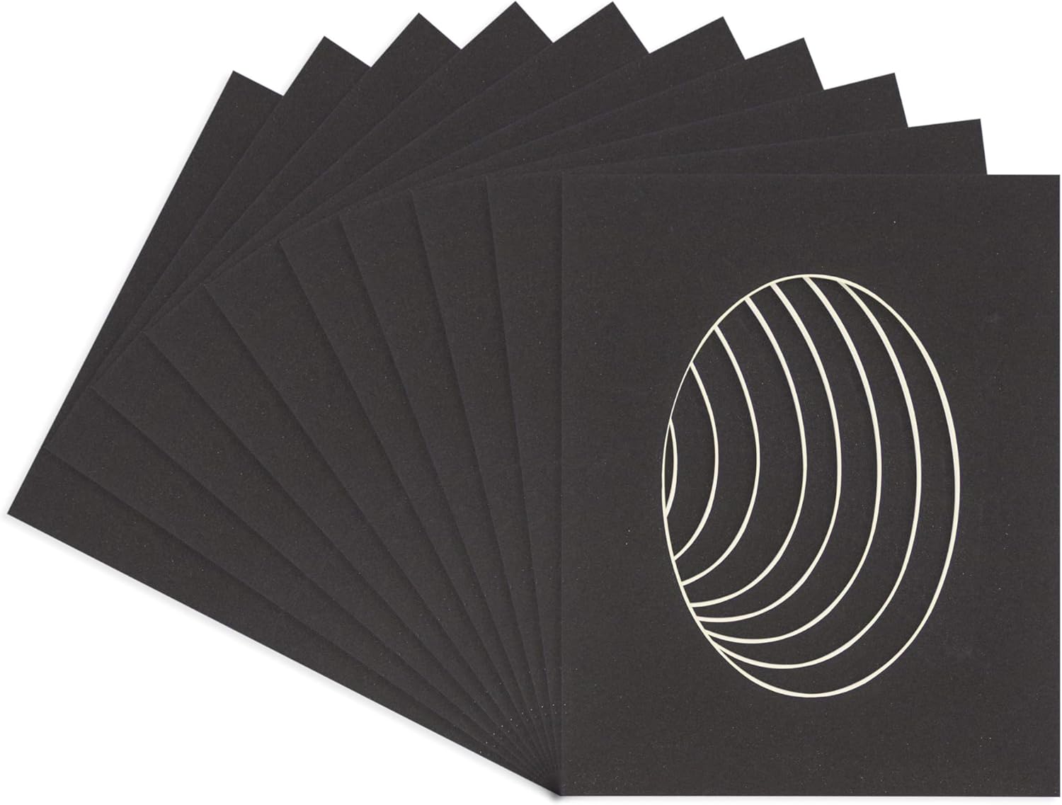 Amazon.com: 5x7 Mat Bevel Cut for 4x6 Photos - Precut Black Oval Shaped ...