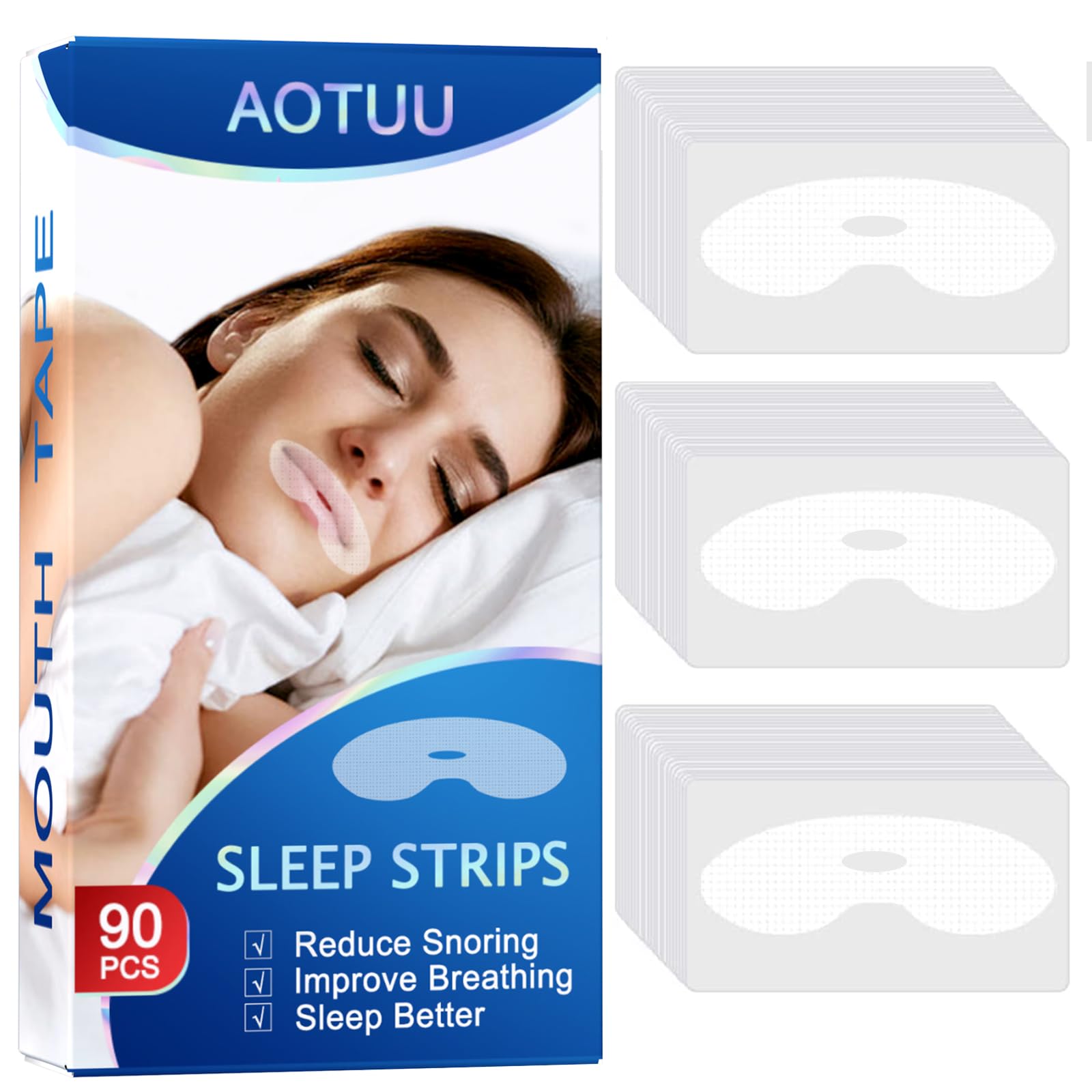 90 PCS Sleep Strips Mouth Tape for Sleeping, Less Mouth Breathing ...