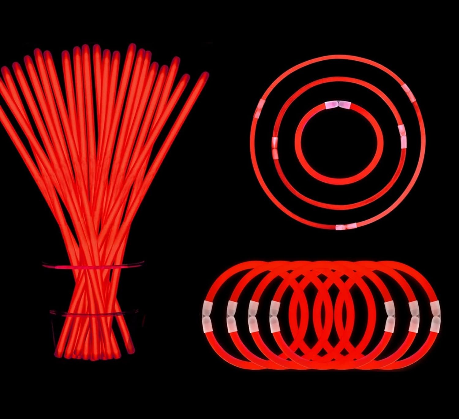 Amazon.com: YOFOBU Red Glow Sticks Bulk Light Up Bracelet Glow ...
