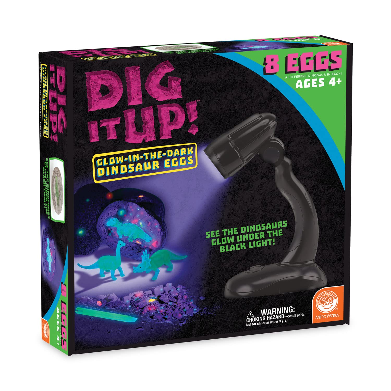 Amazon.com: Dig It Up! Glow in The Dark Dinosaurs : Toys & Games