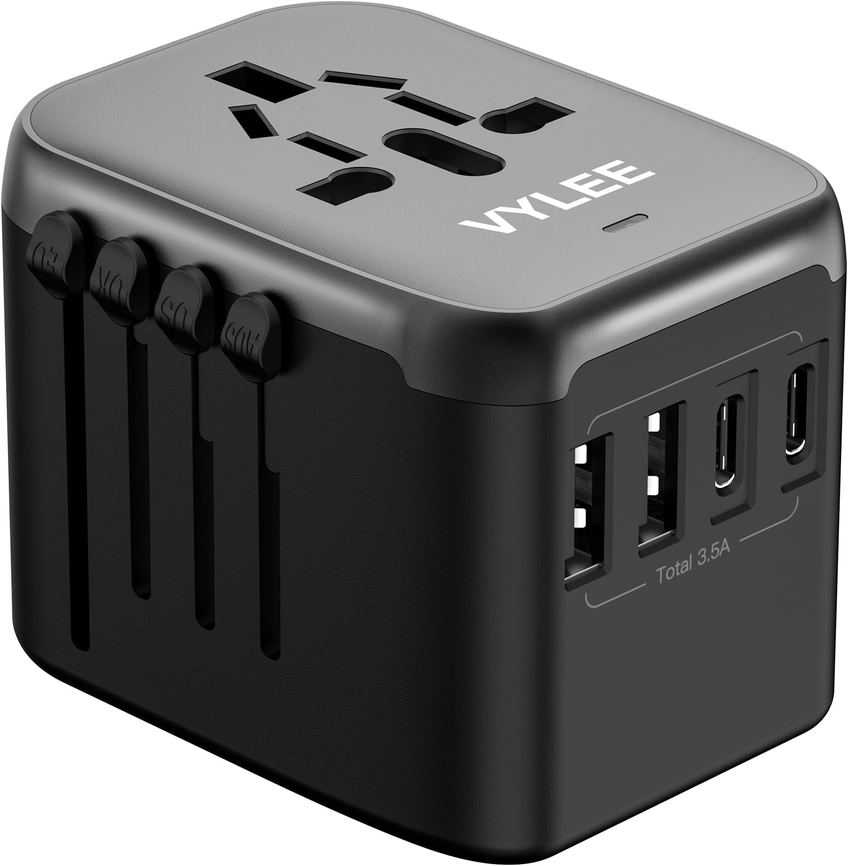 Vylee Universal International Power Travel Plug Adapter 5 In 1 European Travel Plug Adapter W