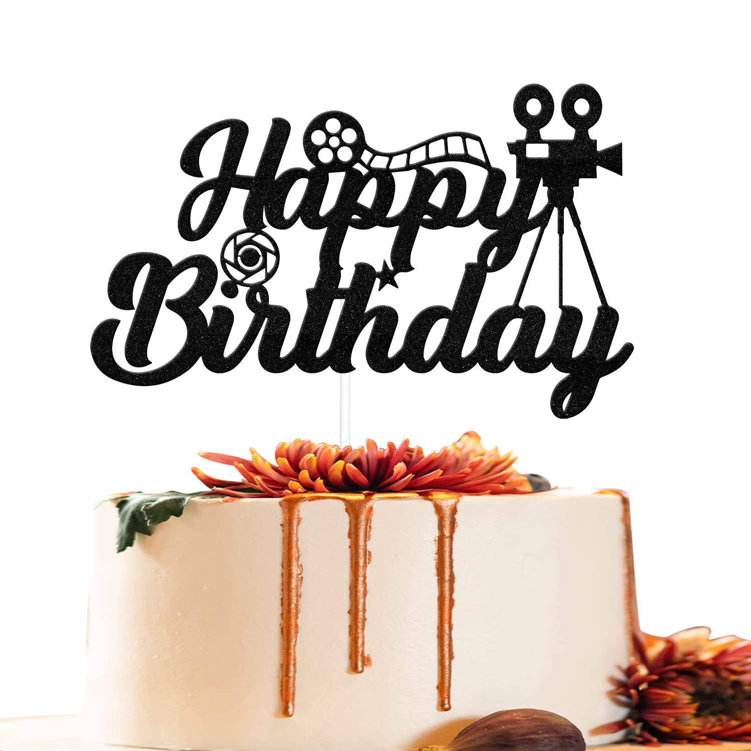 Movie Camera Happy Birthday Cake Topper Movie Night Birthday Party ...