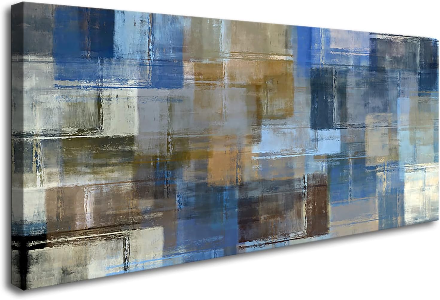 Amazon.com: DZL Art A74862 Large Abstract Wall Art Grey and Blue Canvas ...