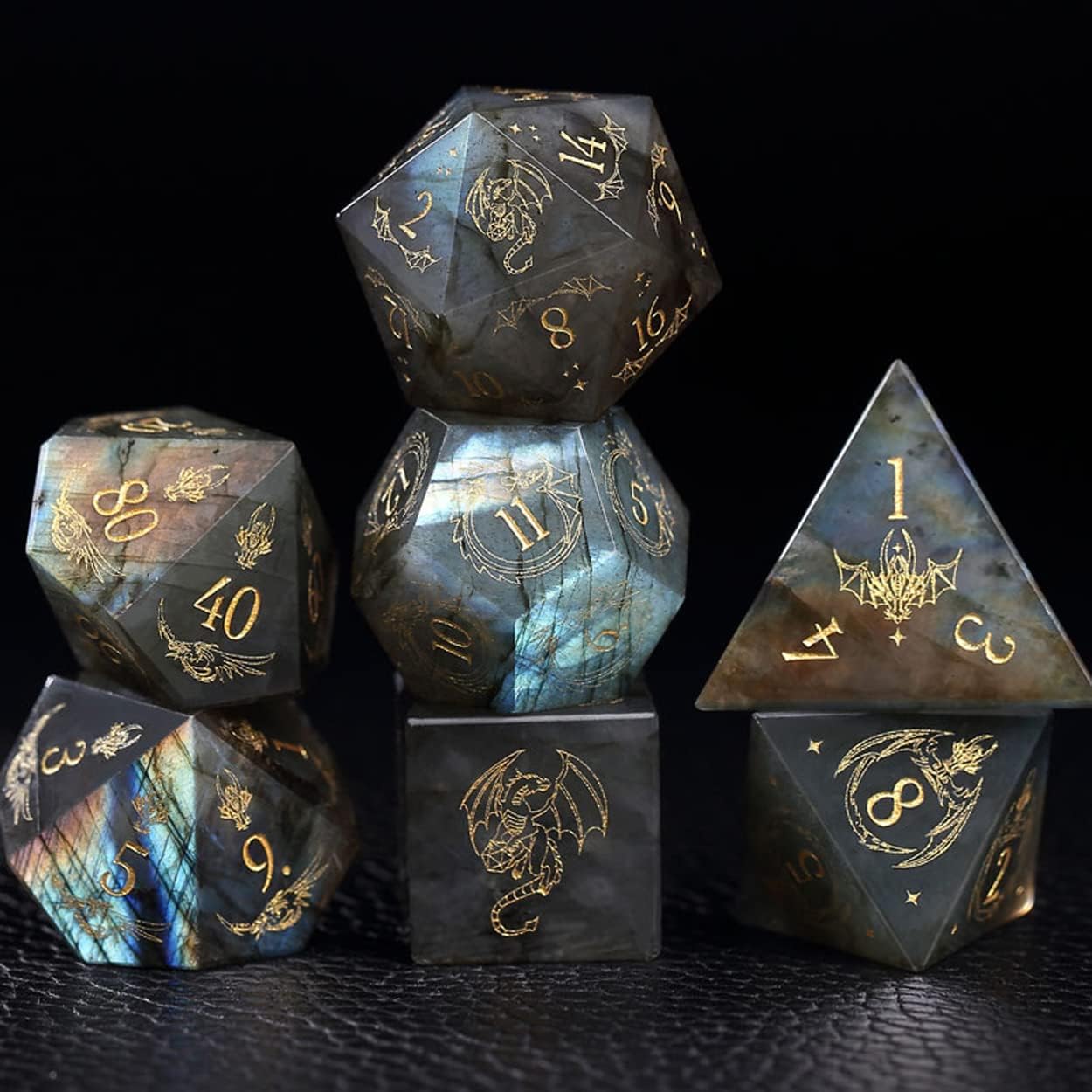 Amazon.com: LANGWEI DND Dice Set Dragon, Pretty Gemstone D&D Polyhedral ...