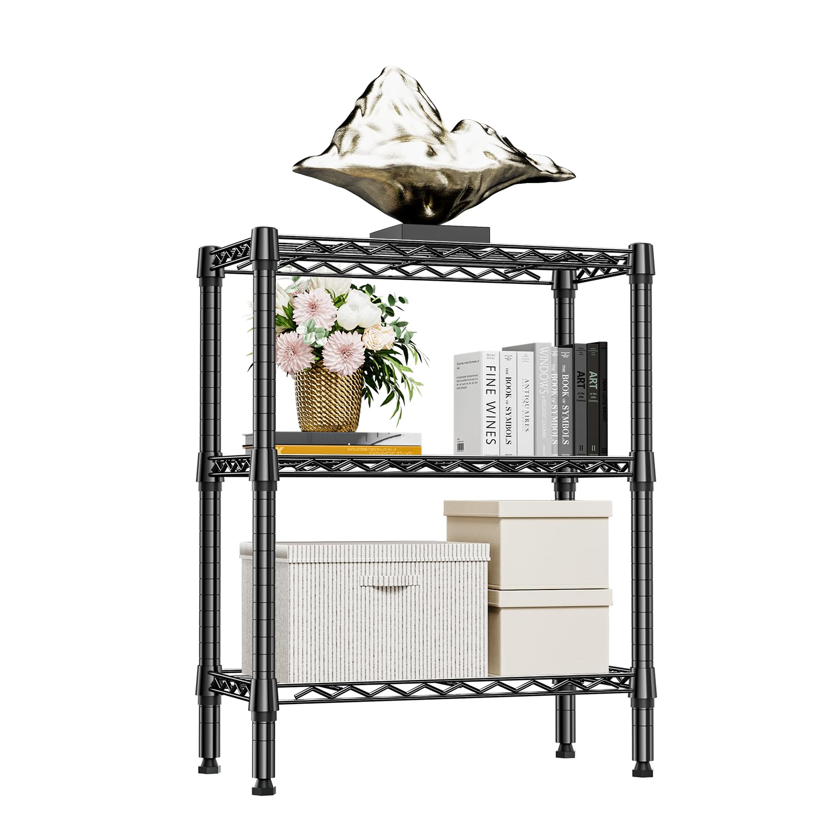 Amazon.com: MZG 750 lbs 3 Tier Shelf Metal Storage Shelves Wire Rack ...
