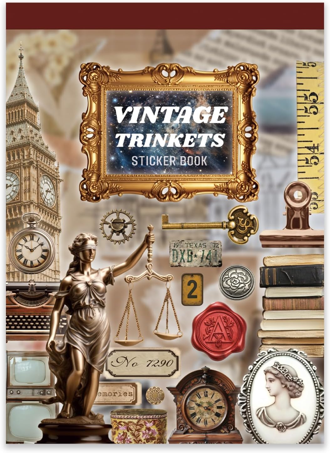 Amazon.com: Bomichi Vintage Sticker Book, 30 Sheets 308 Pcs Aesthetics ...