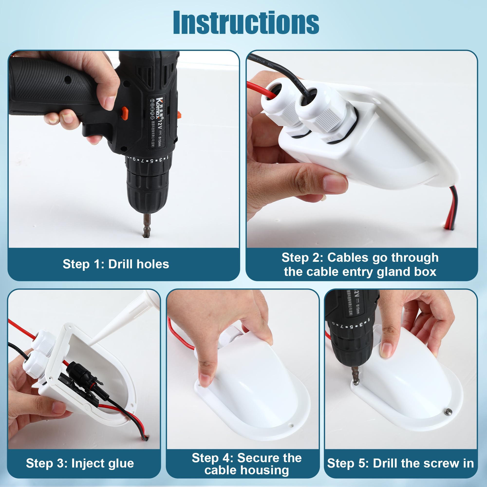 Snapklik.com : Cable Gland Entry, 13AWG To 7AWG RV Roof Cable Entry ...