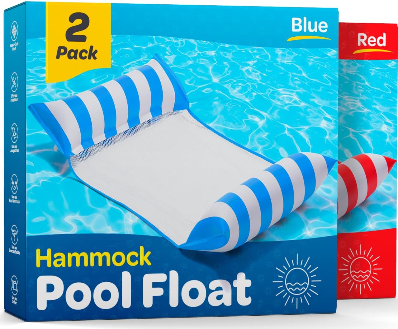 Amazon.com: Pool Floats for Adults [2 Pack] Multi-Purpose Pool Float ...