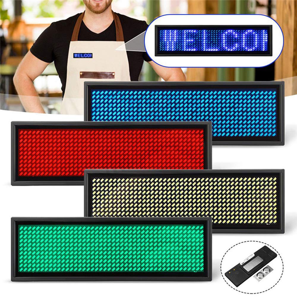 Buy HUANSI Message Scrolling Display Name Badge Programmable Scrolling ...
