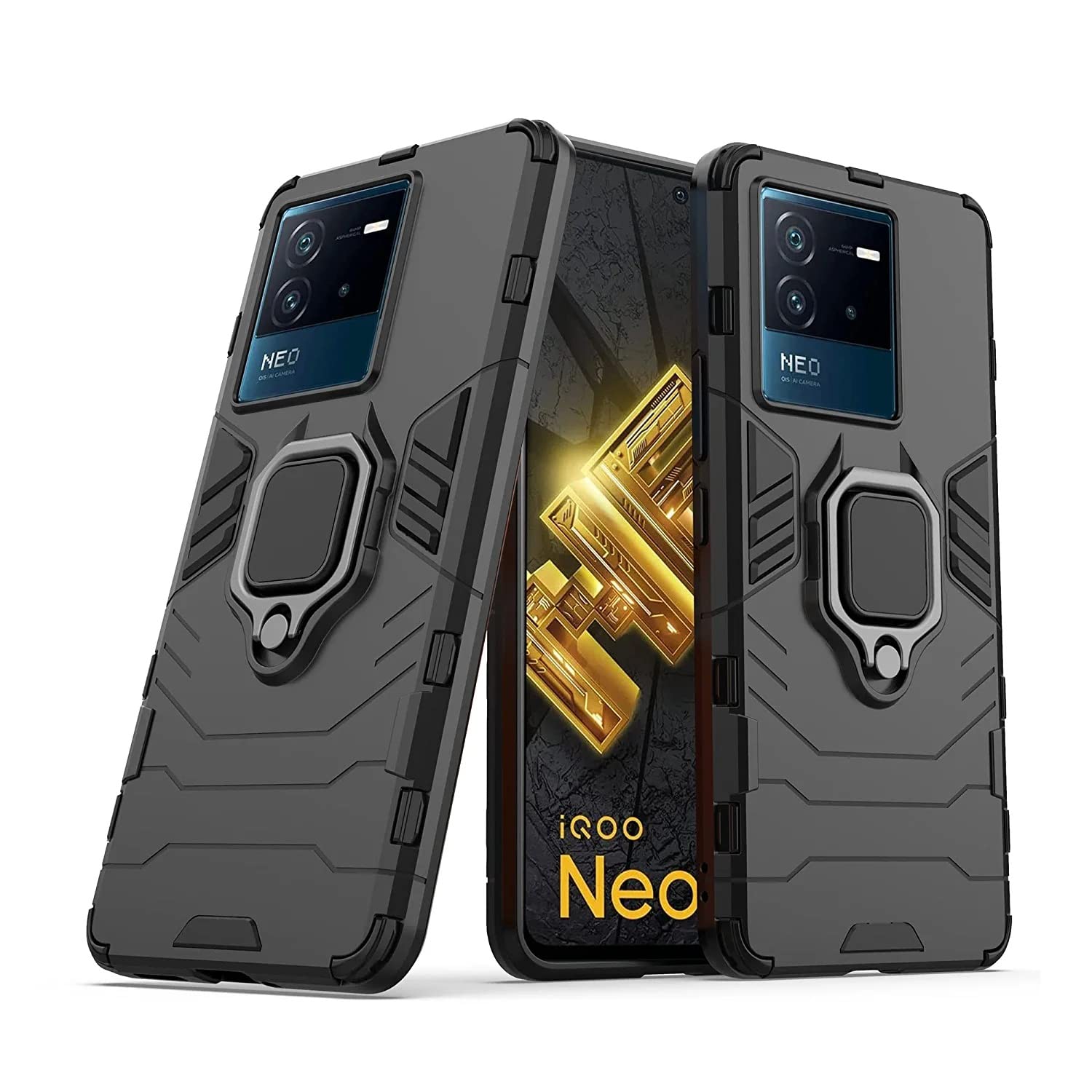 SPAZY CASE® IQOO Neo 6 5G Back Cover | Dual Layer Armor Defender Full Body Protective + PC ...