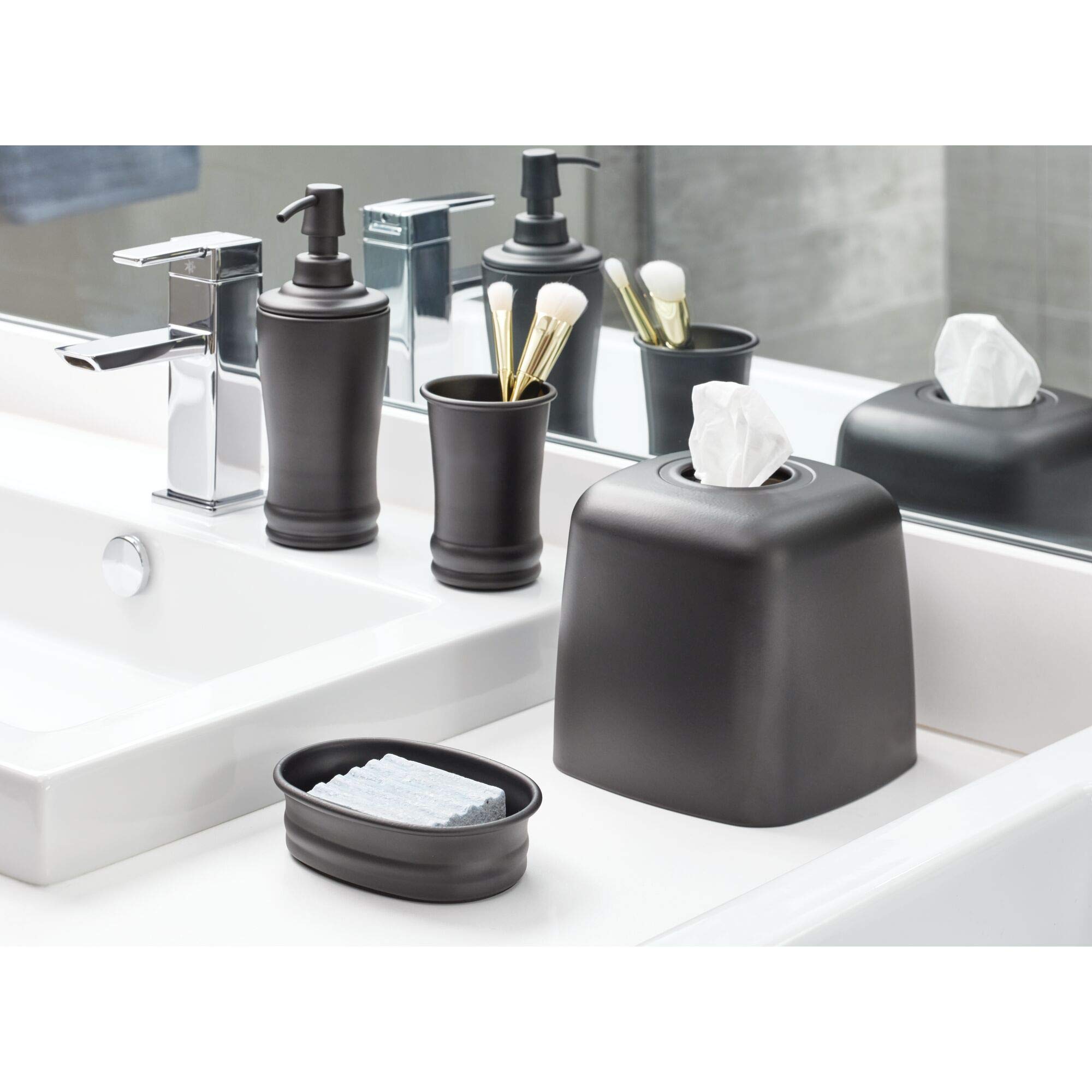 Snapklik.com : iDesign 26187 Olivia Metal Tumbler, Makeup Brush Holder ...